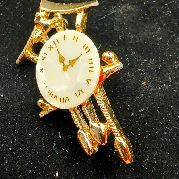Jewelry | Vintage Gold And Mother Of Pearl Coo Coo Clock | Poshmark